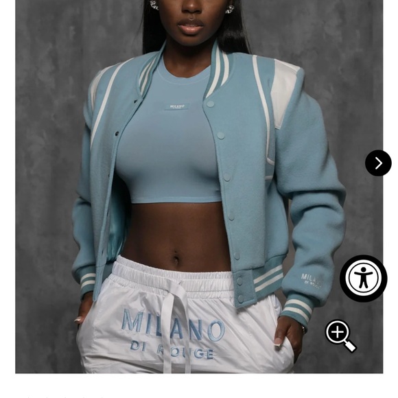 Milano Di Rouge | Jackets & Coats | Milano Di Rouge Blue Varsity Jacket ...